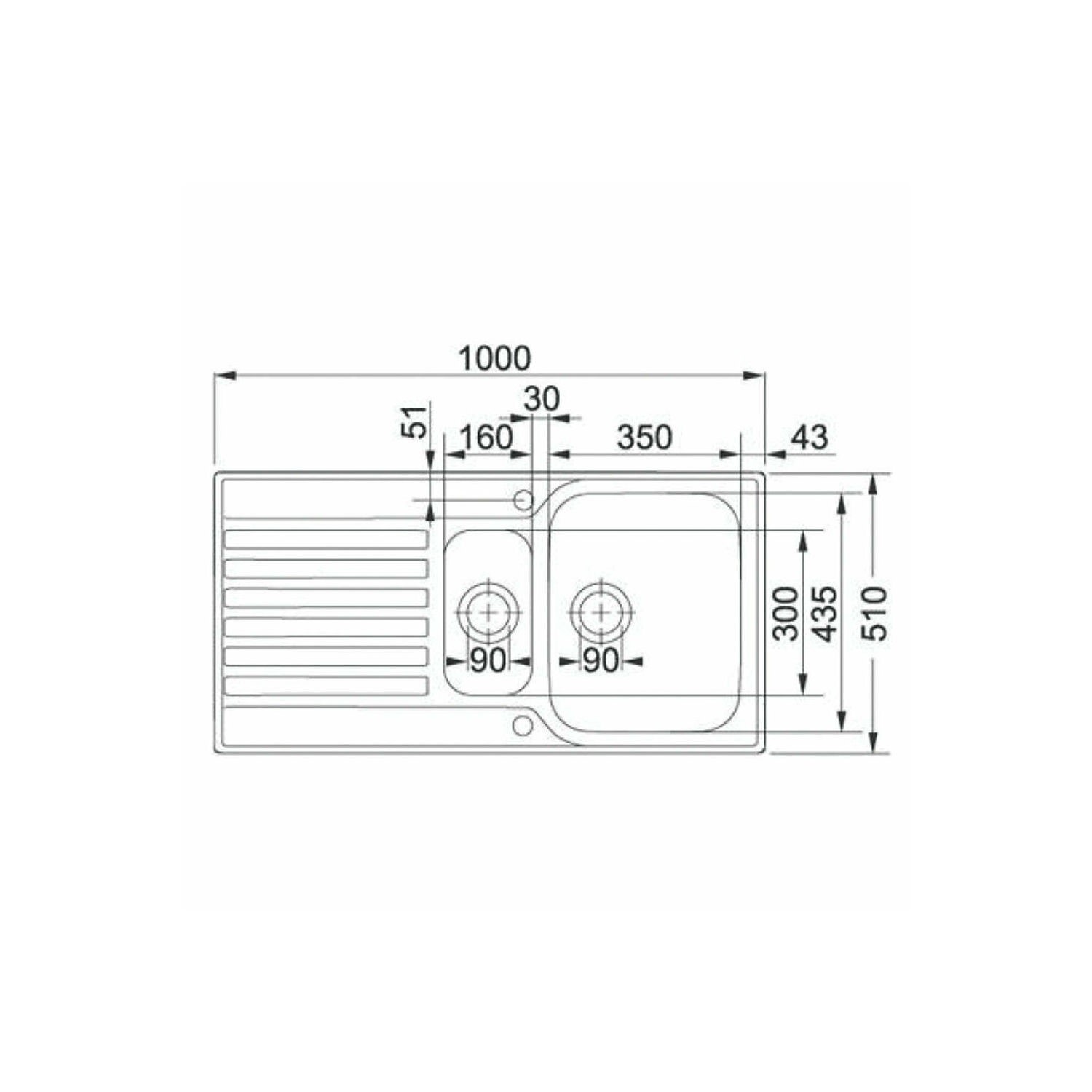 1.5 Bowl Inset Chrome Stainless Steel Kitchen Sink with Reversible ...