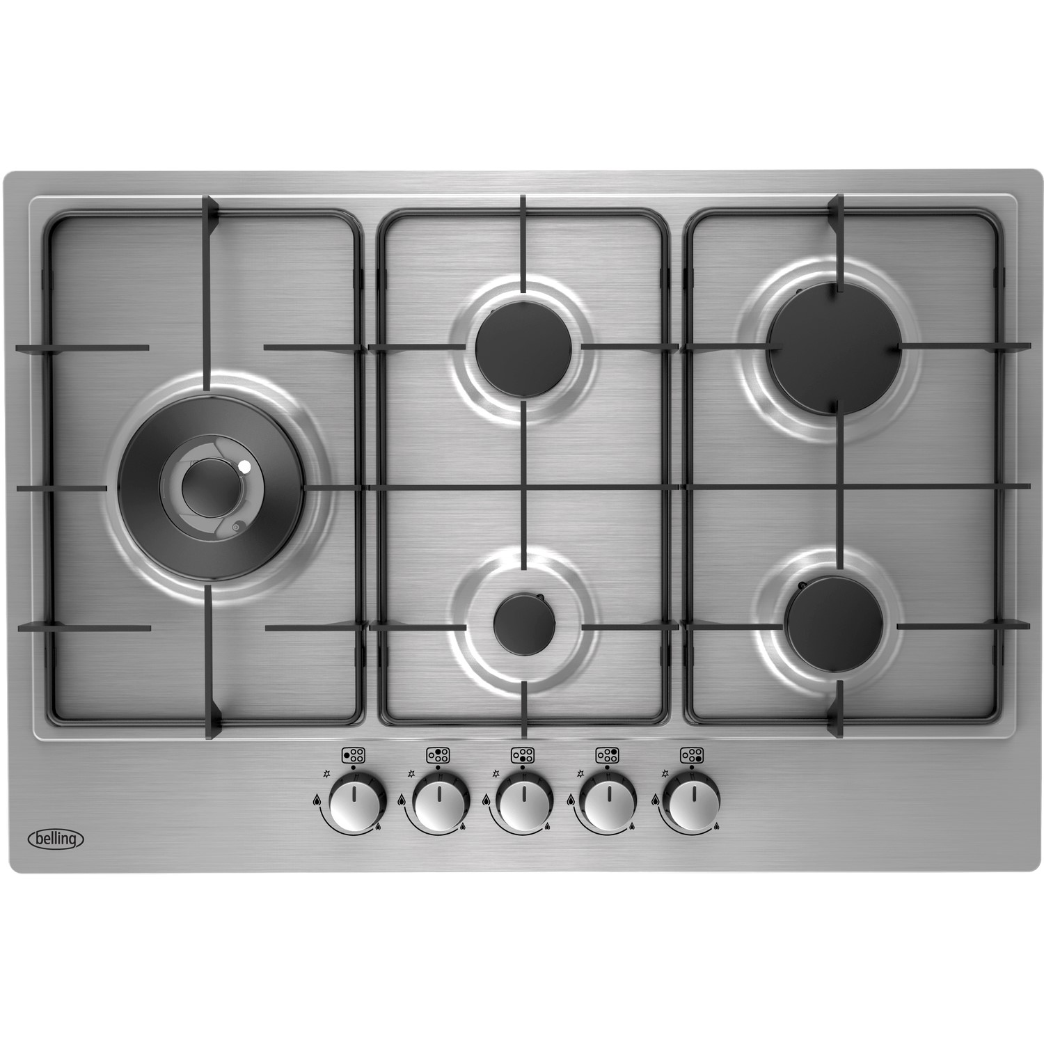 Refurbished Belling GHU75GC 75cm 5 Burner Gas Hob Stainless Steel ...