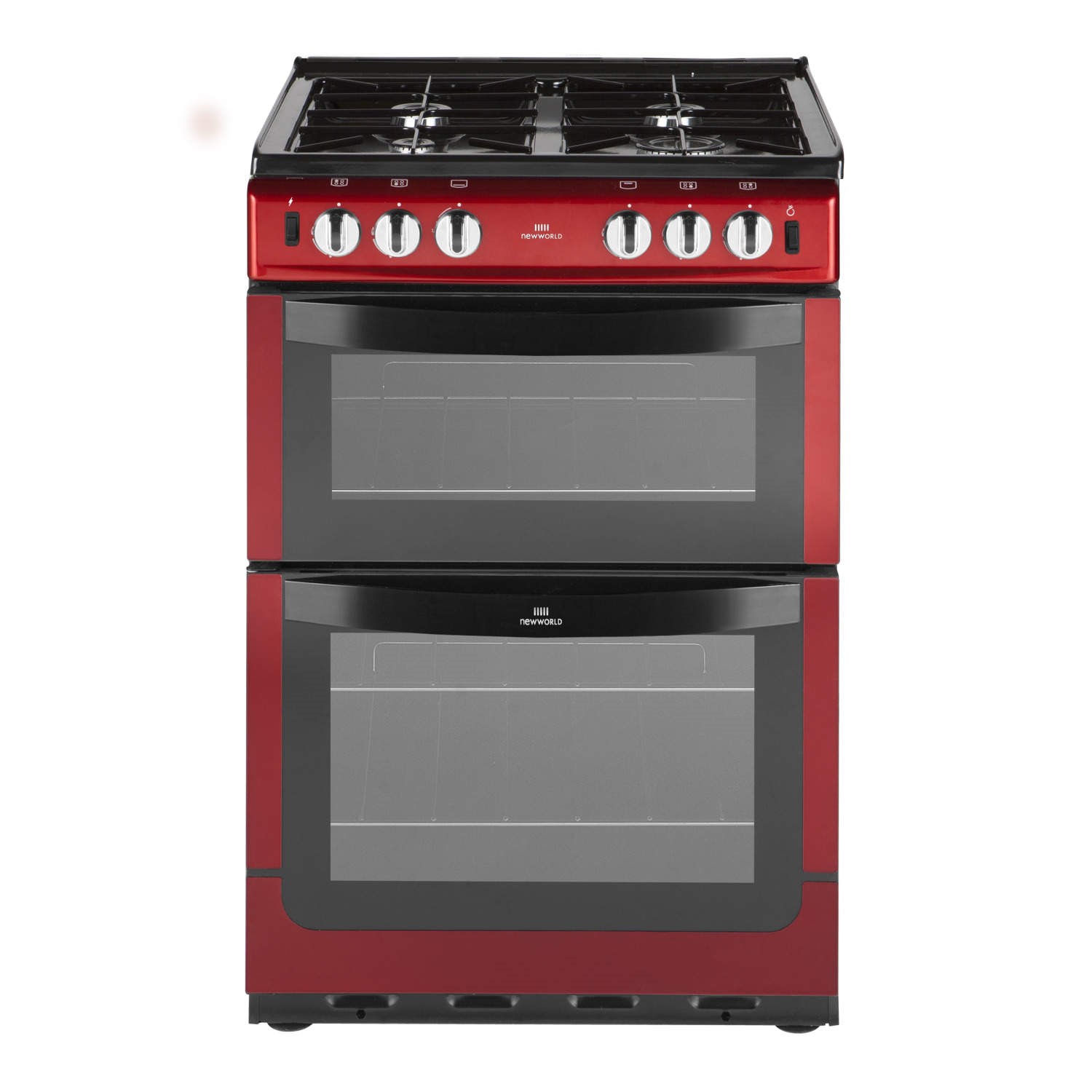New World NW551GTC 55cm Wide Dual Cavity Gas Cooker In Metallic Red ...