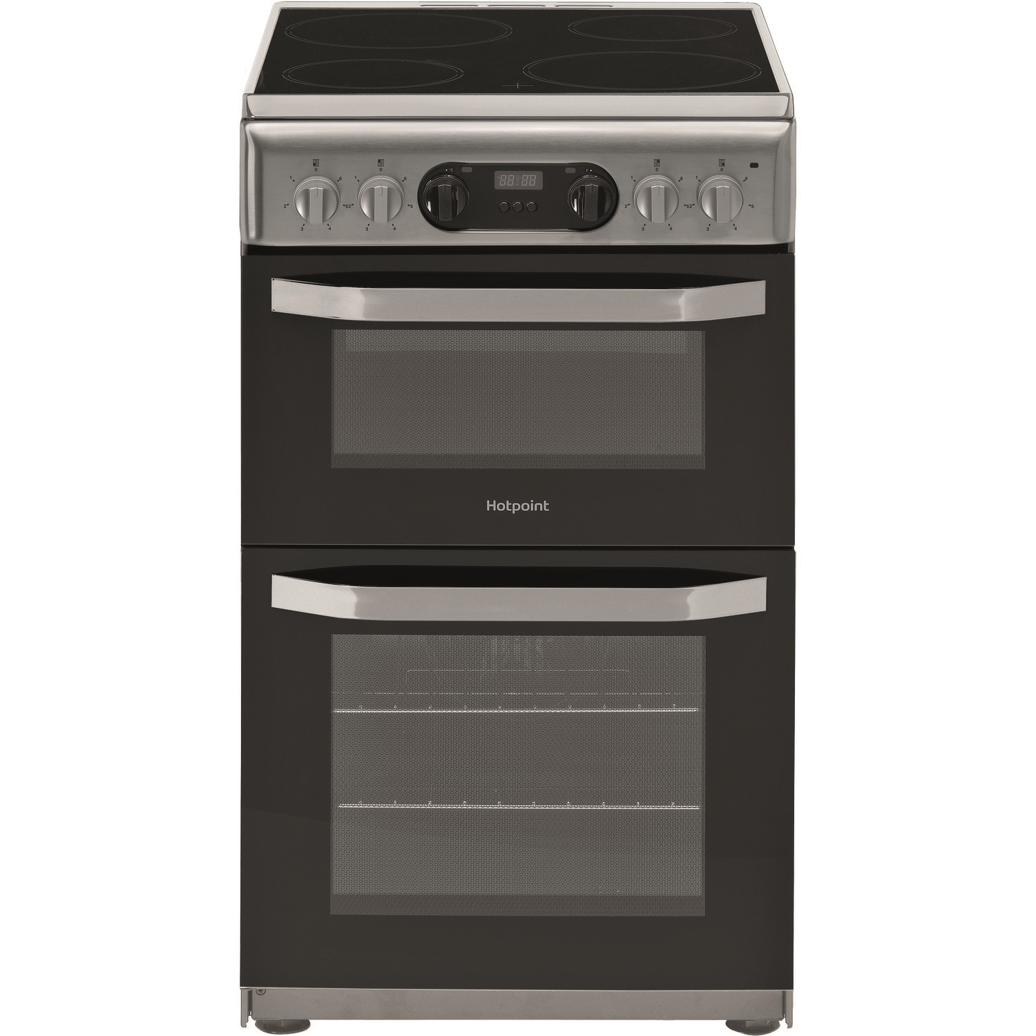 Refurbished Hotpoint HD5V93CCSS 50cm Double Oven Electric Cooker With ...