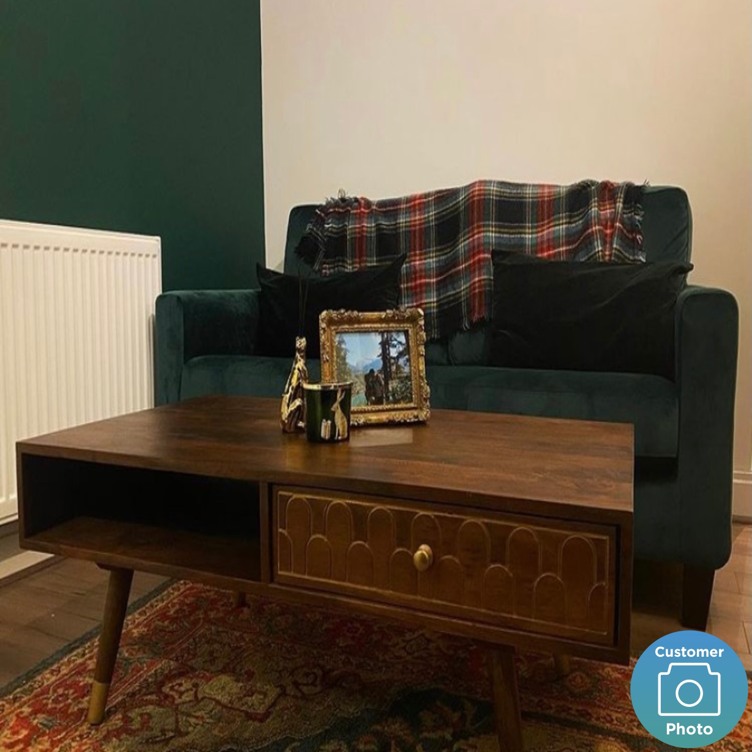 Dark Wood & Gold Coffee Table - Dejan - Page 1 - - BuyItDirect.ie