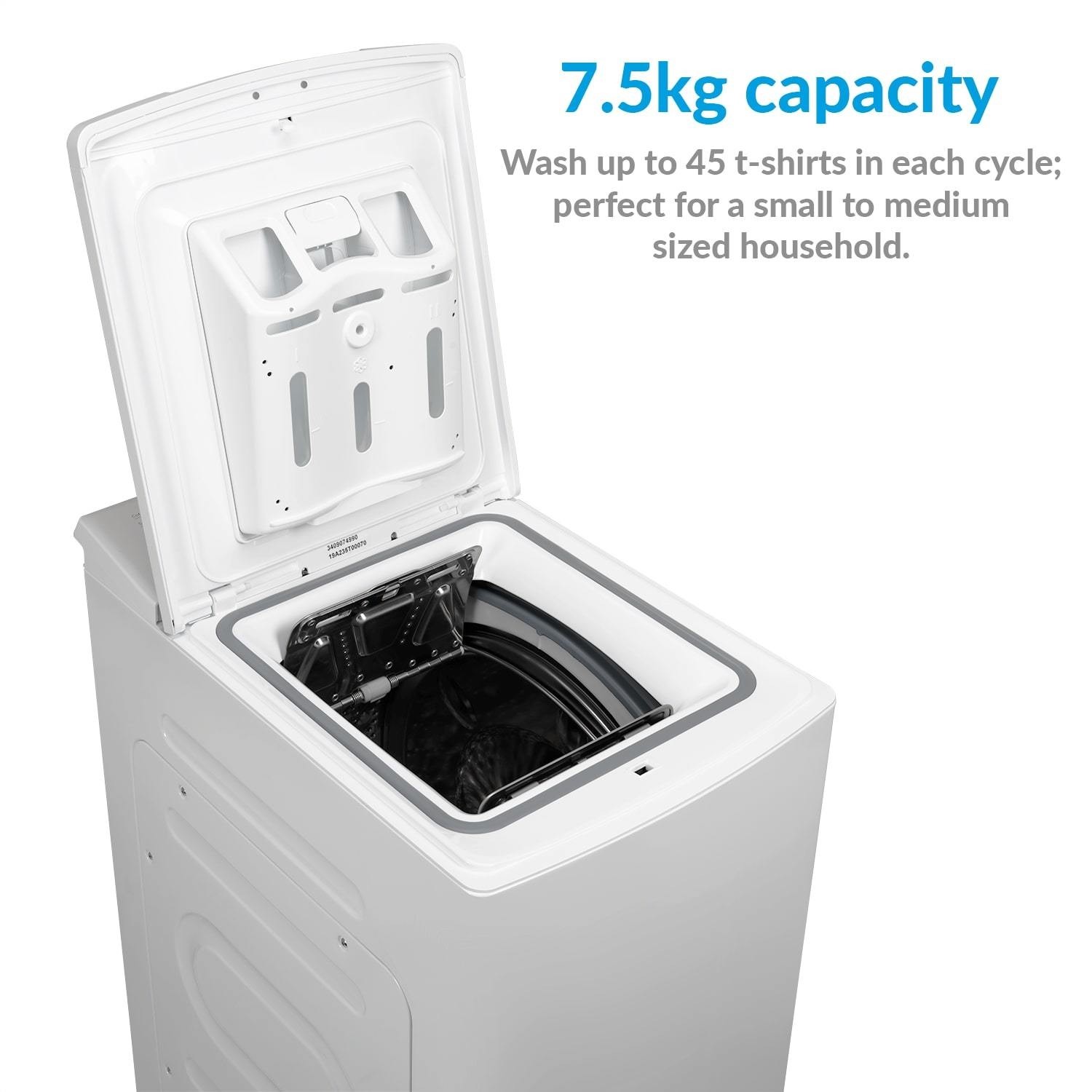 electriQ 7kg 1200rpm Freestanding Top Loading Washing Machine - White ...