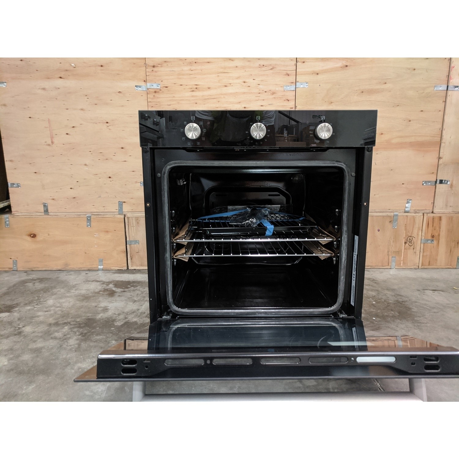 Refurbished electriQ EQBIOLG1 60cm Single Built In Electric Oven Black ...