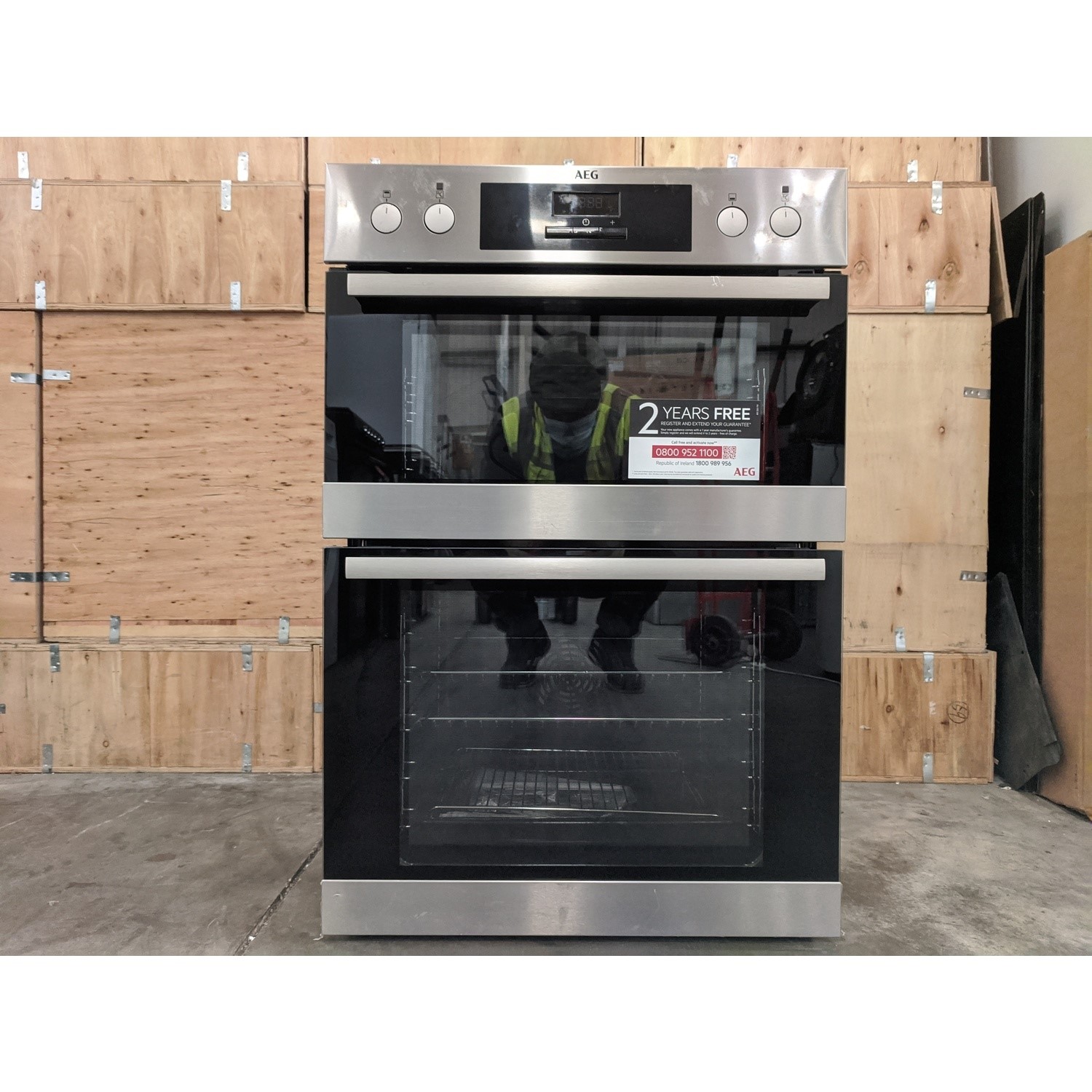 Refurbished AEG DEB331010M 60cm Double Built In Electric Oven Stainless ...