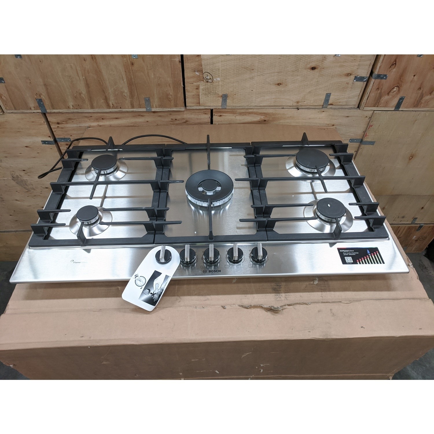 Refurbished Bosch PCR9A5B90 90cm 5 Burner Gas Hob Stainless Steel ...