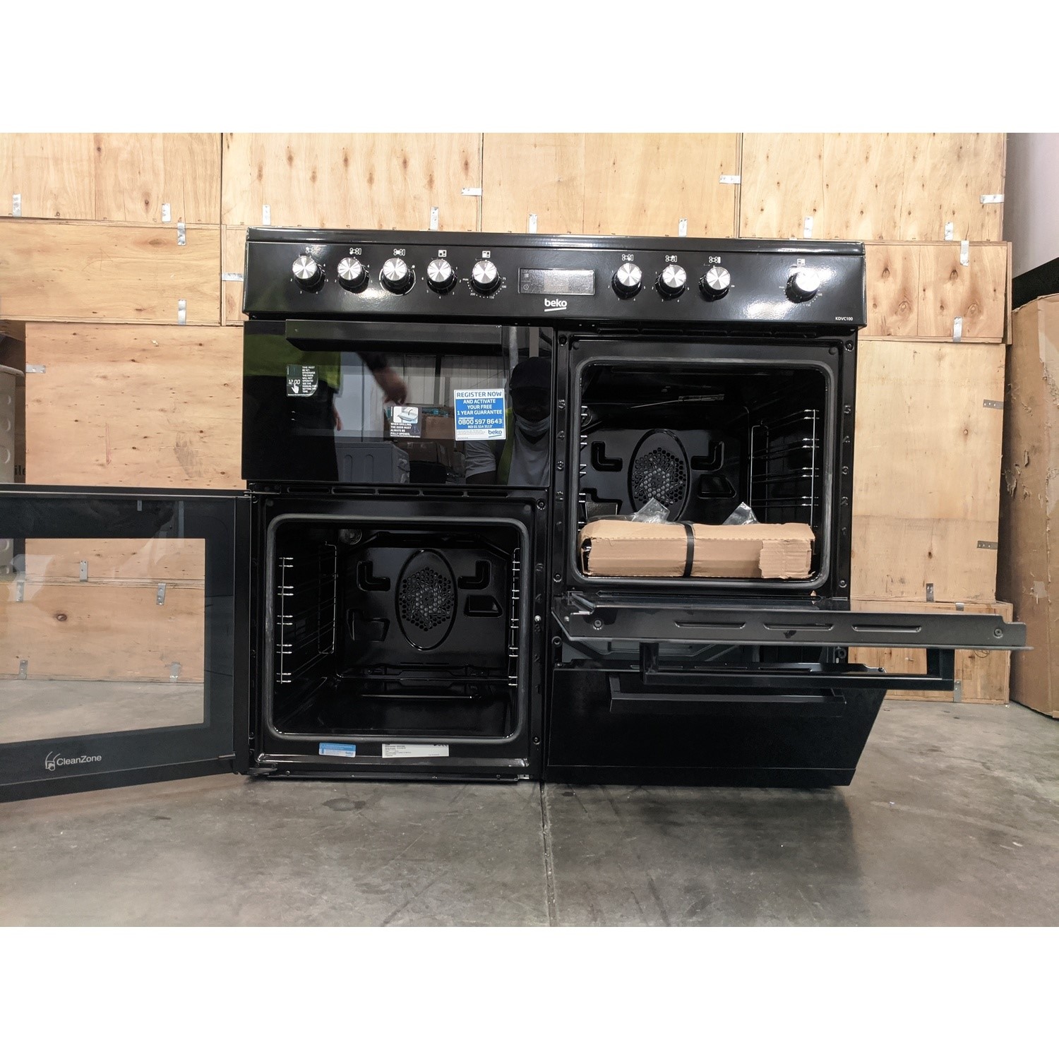 Refurbished Beko KDVC100K 100cm Electric Range Cooker with Ceramic Hob ...