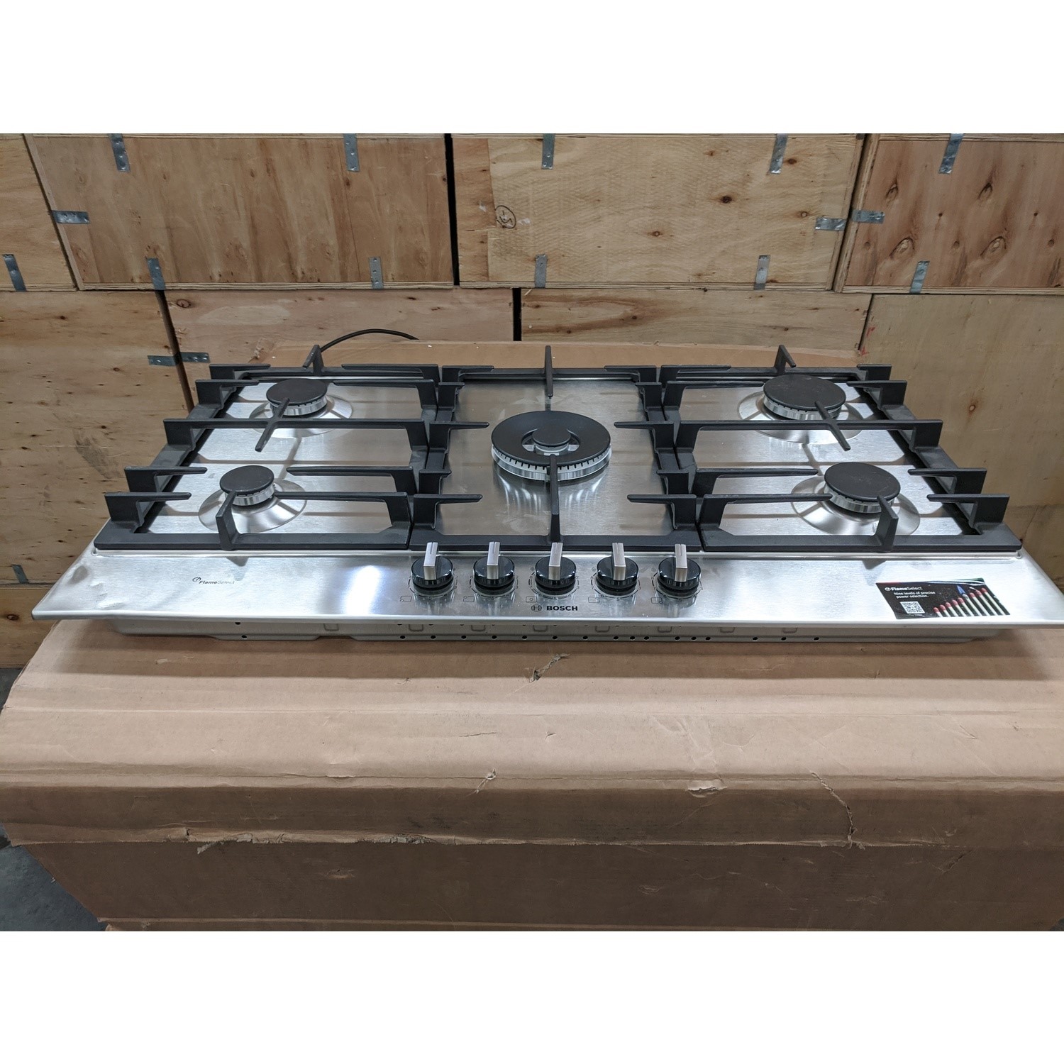 Refurbished Bosch Serie 6 PCR9A5B90 90cm 5 Burner Gas Hob Stainless ...