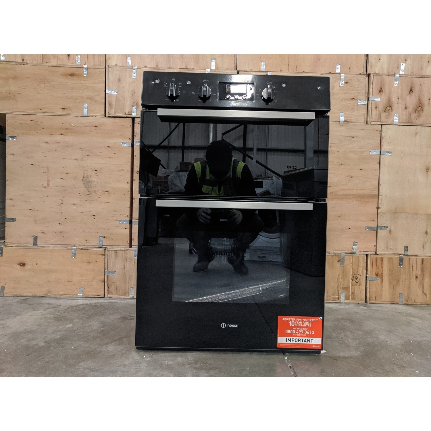 Refurbished Indesit Aria IDD6340BL 60cm Double Built In Electric Oven ...