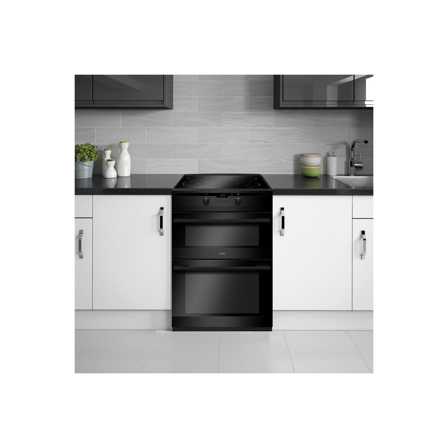 Refurbished Amica AFN6550MB 60cm Double Oven Electric Induction Cooker ...