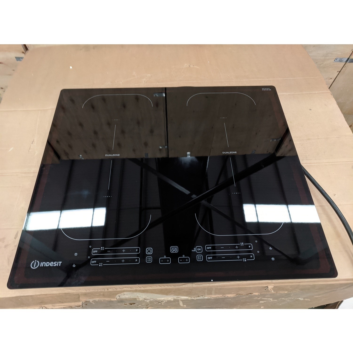 Refurbished Indesit IB88B60NE 59cm 4 Zone Induction Hob with DualZones ...