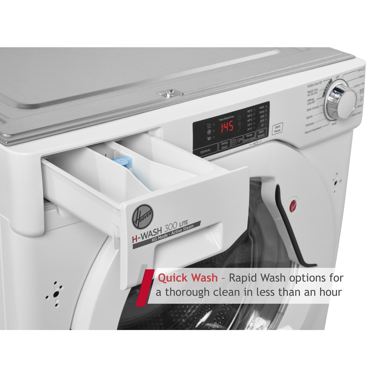 Hoover H-WASH 300 Lite 8kg 1400rpm Integrated Washing Machine - White ...