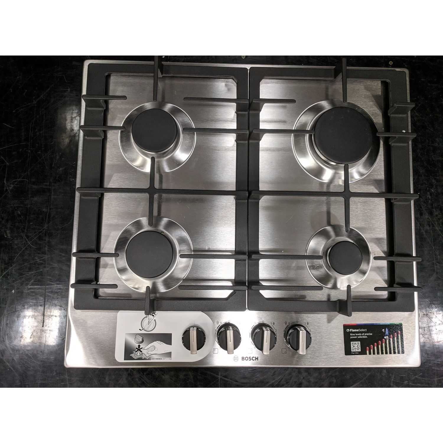 Refurbished Bosch Series 6 PCP6A5B90 58.2cm 4 Burner Gas Hob Stainless ...