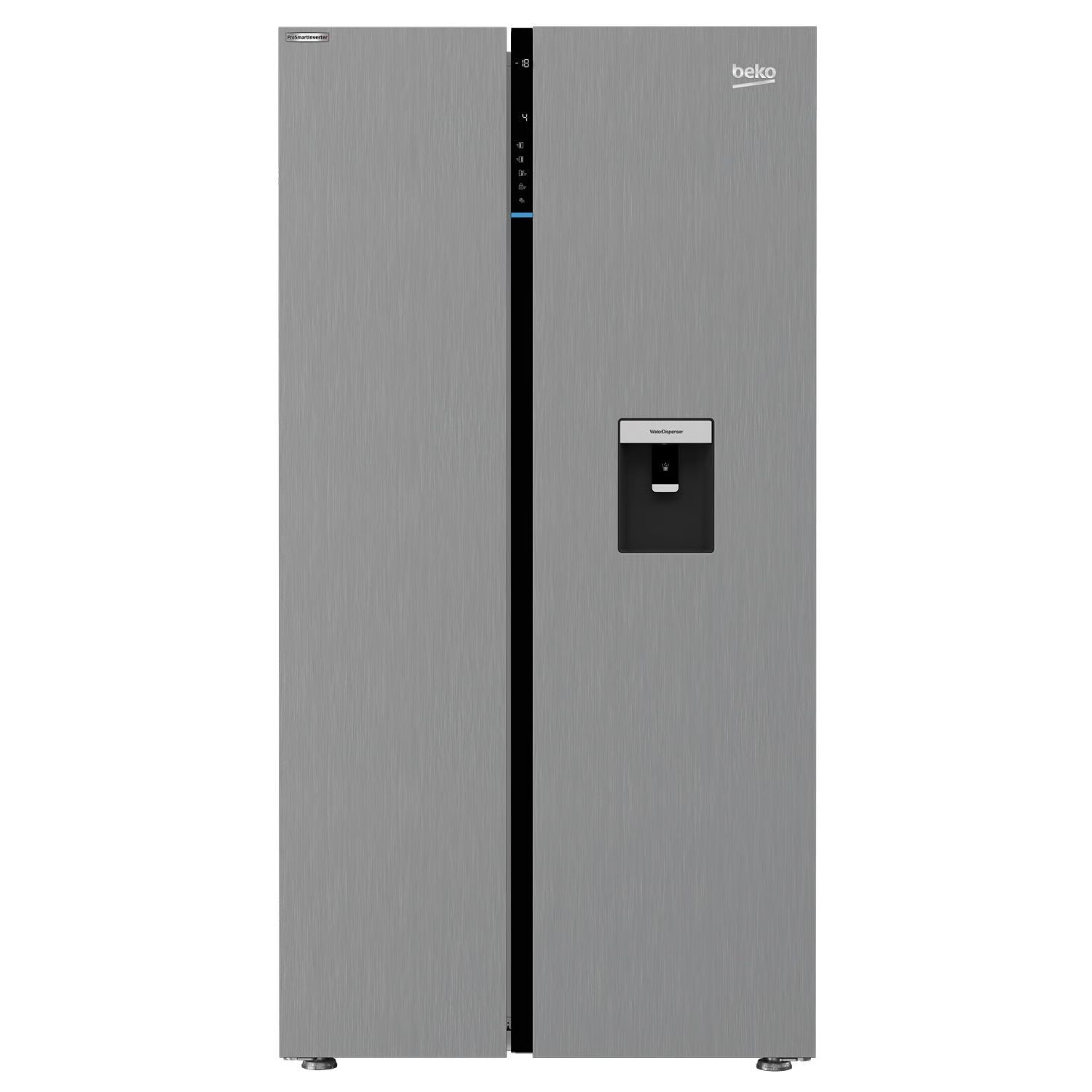 Beko 576 Litre Side-By-Side American Fridge Freezer - Brushed Steel ...