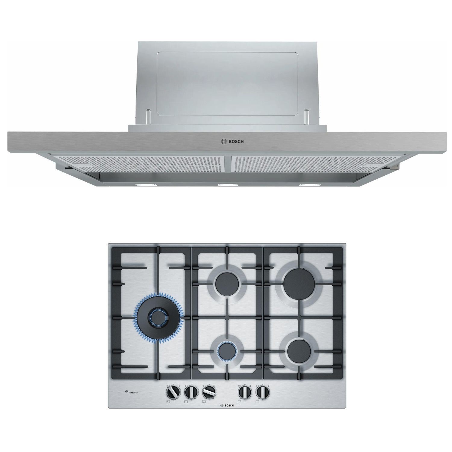 Refurbished Bosch PCS7A5B90 5 Burner Gas Hob with DFS097A51B 90cm ...