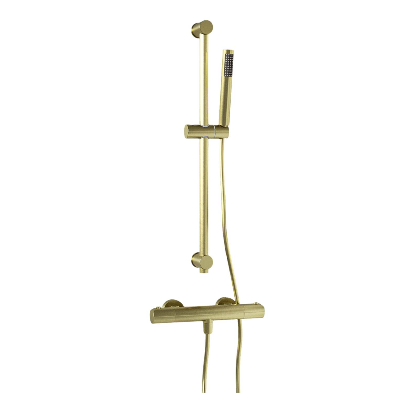 Brushed Brass Thermostatic Exposed Valve Mixer Shower with Hand Shower ...