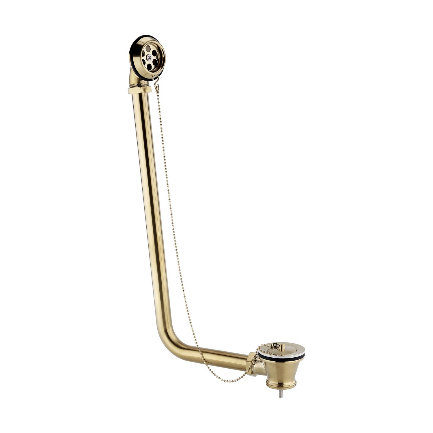 GRADE A1 - Brushed Brass Traditional Exposed Bath Waste & Overflow ...