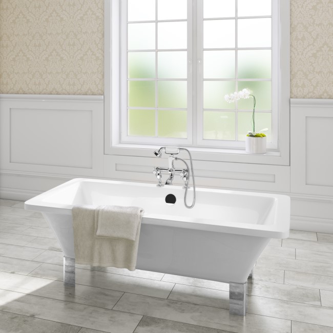 Athena Traditional Double Ended Freestanding Bath - 1690 x 740 x 570mm ...
