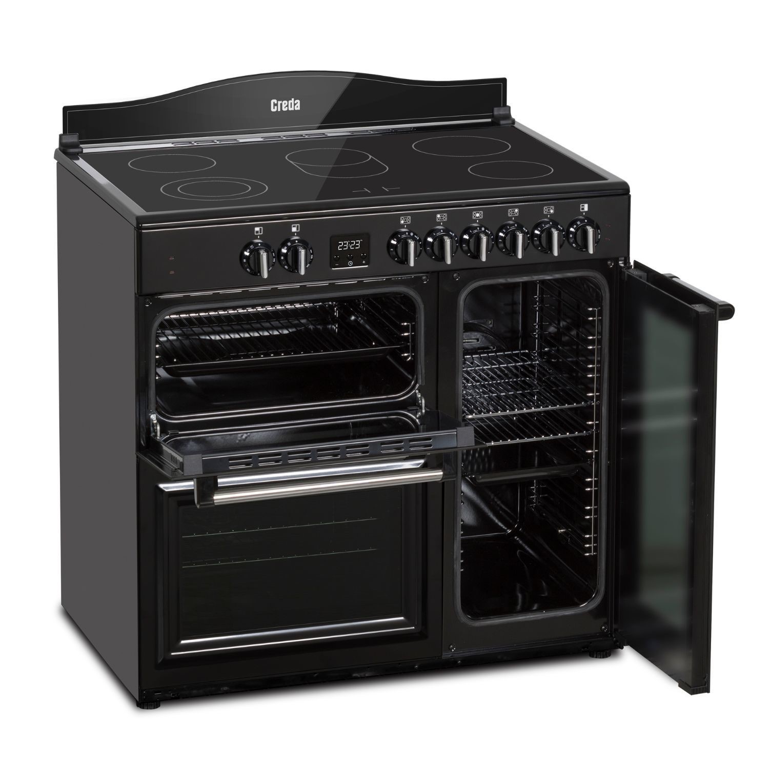 Creda 90cm Triple Cavity Electric Range Cooker - Black - Page 1 ...