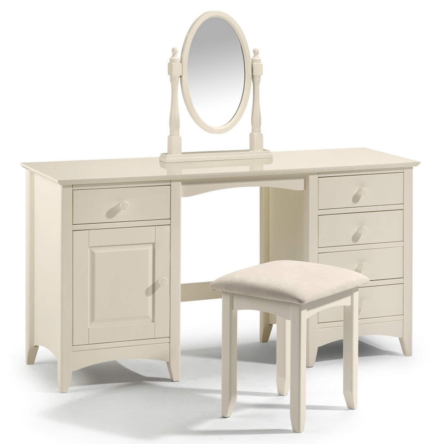 Julian Bowen Cameo Dressing Table Stool in Stone White Page 1 BuyItDirect.ie