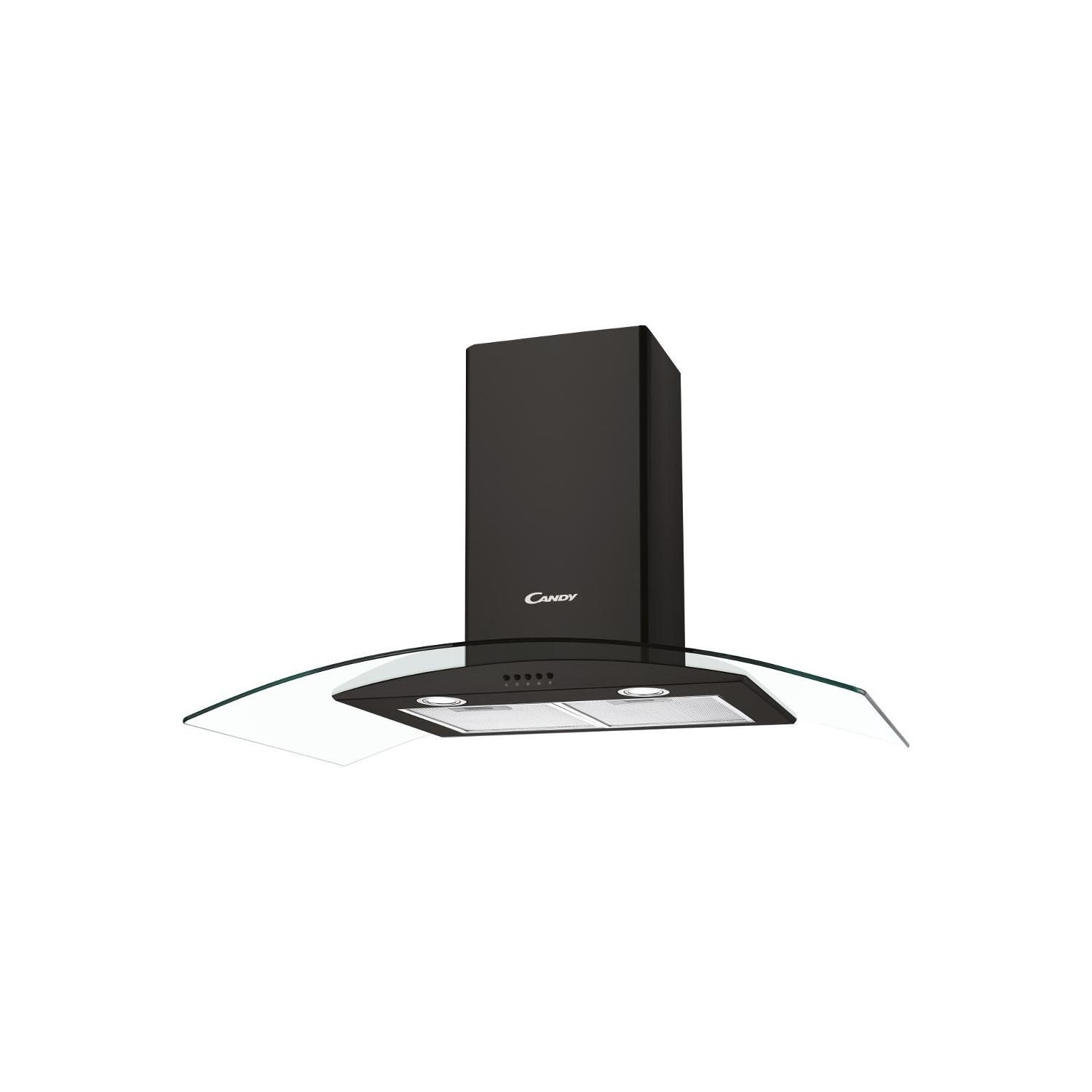 Candy CGM100NN 100cm Cooker Hood With Curved Glass Canopy - Black ...