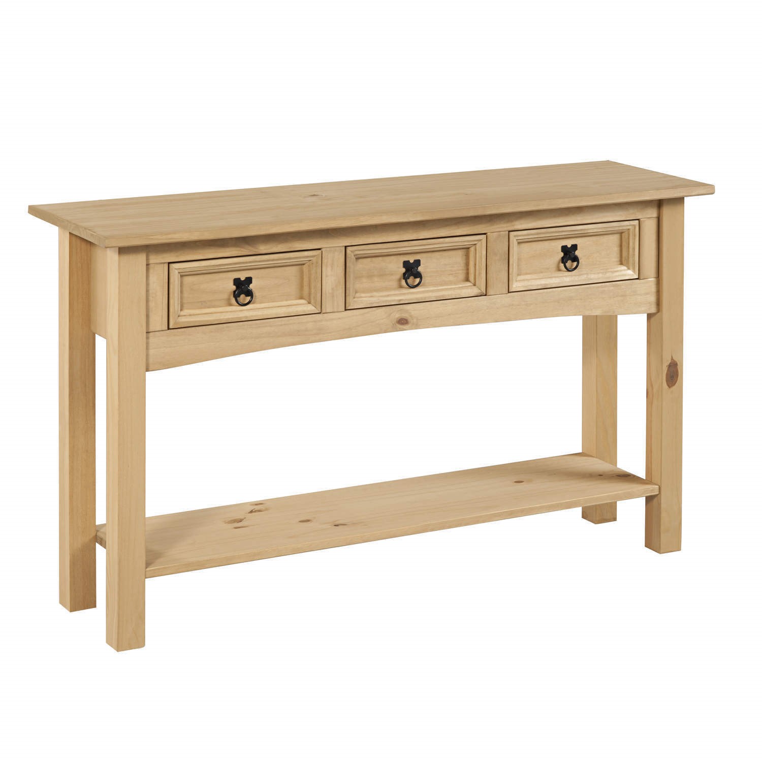 Corona Mexican Solid Pine 3 Drawer Console Table with Shelf - Page 1 ...