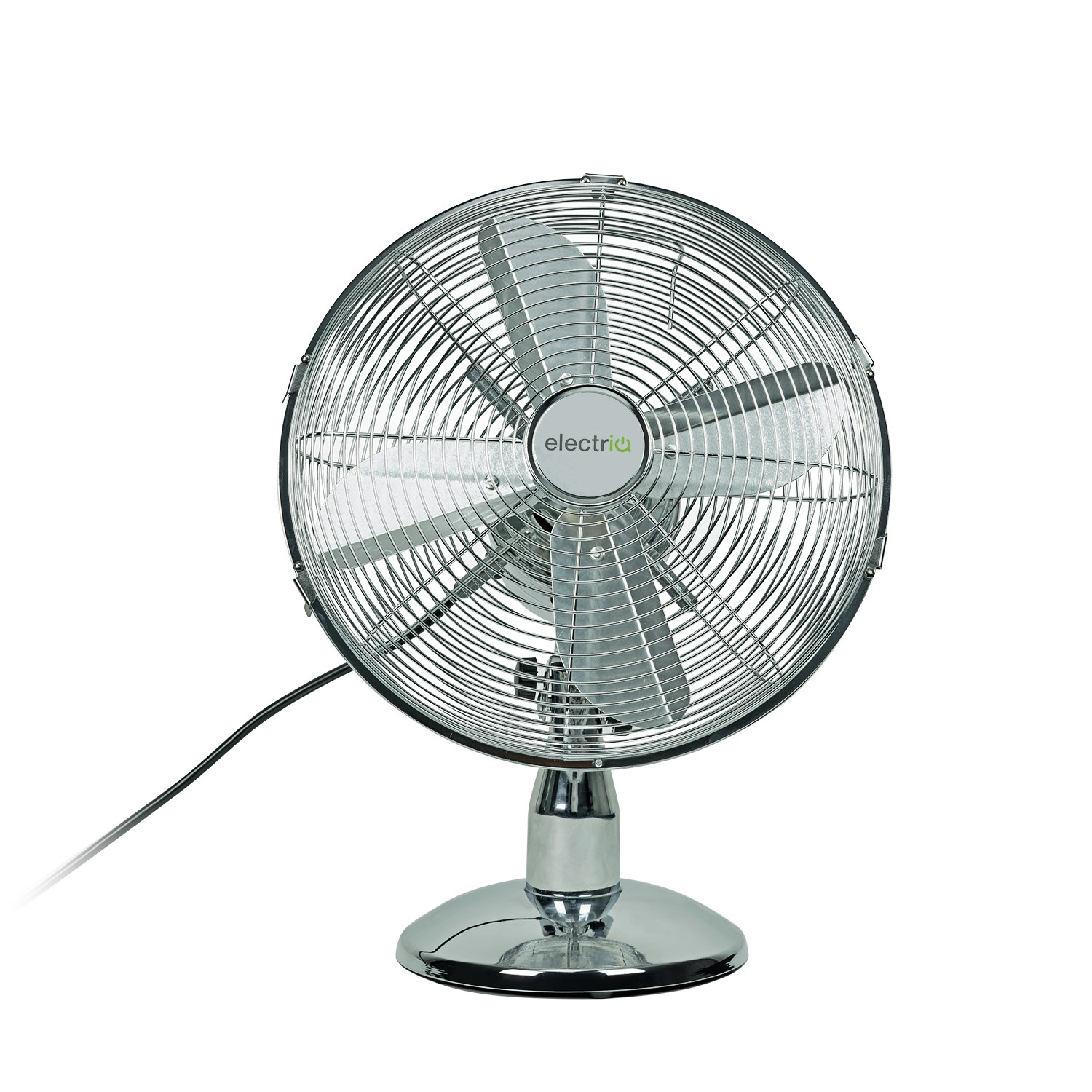 electriQ 12 Inch Oscillating Desk Fan Chrome BuyItDirect.ie