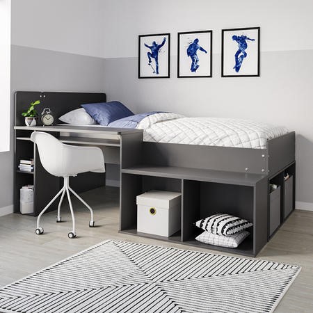 Grey Cabin Bed with Desk and Storage Ellison BuyItDirect.ie
