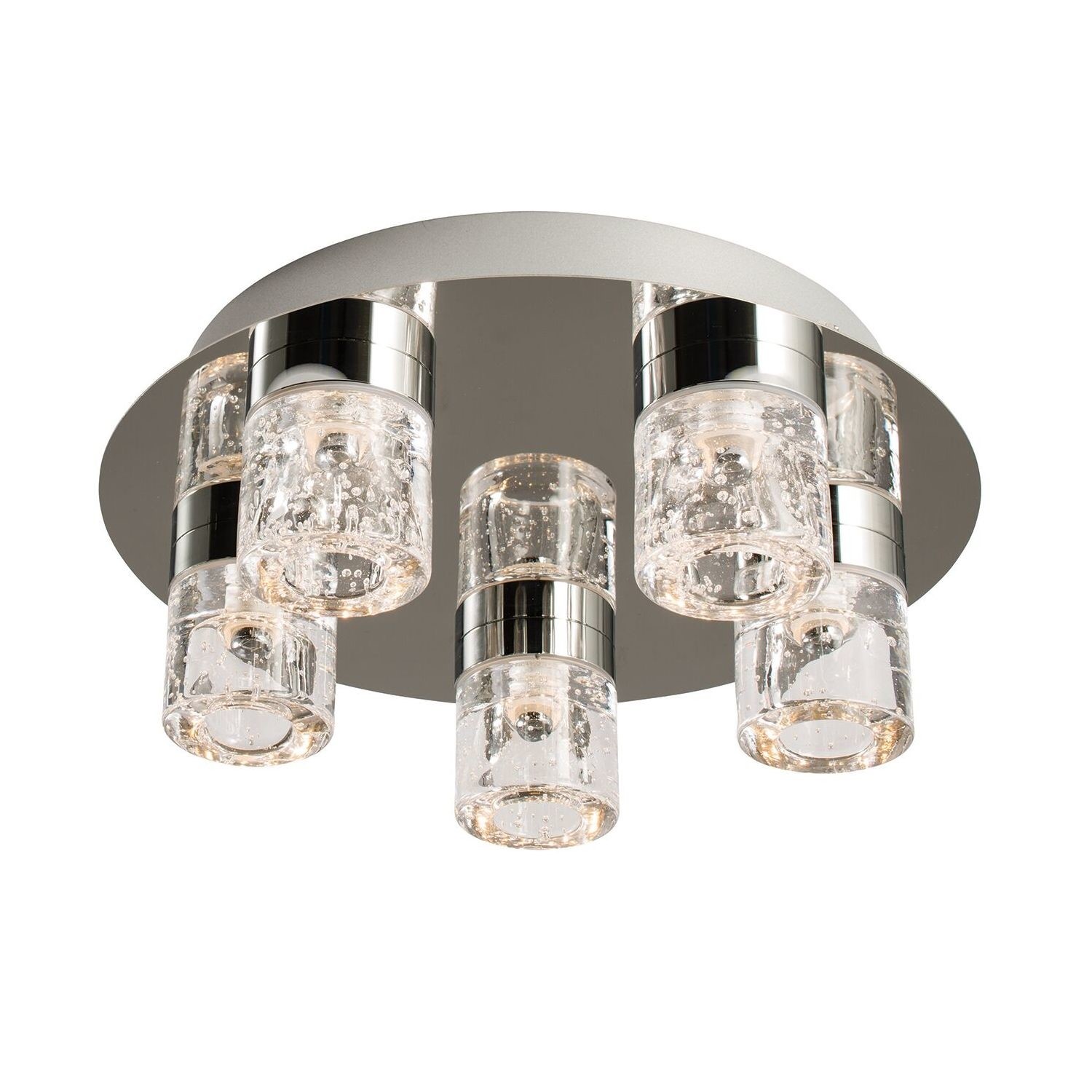 LED 5 Lights with Bubbled Glass Shades & Flush Fitting - Imperial ...