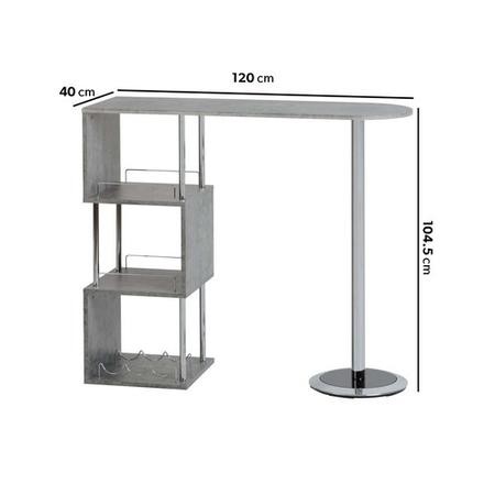 Grey Concrete Effect Breakfast Bar Table with Shelving Charisma Page 1 BuyItDirect.ie