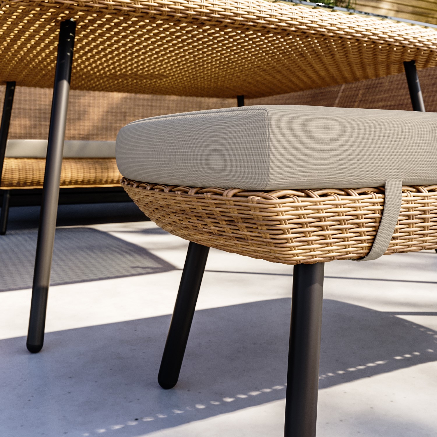 6 Seater Rattan Corner Dining Set with Sofa Dining Table and 2 Benches ...