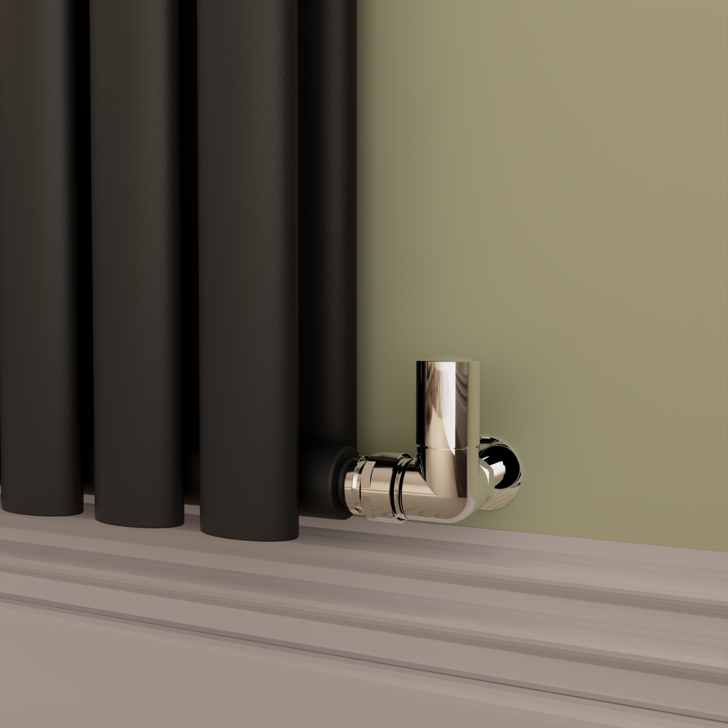 Sorrento Midnight Black Horizontal Oval Designer Radiator 800x1003mm ...