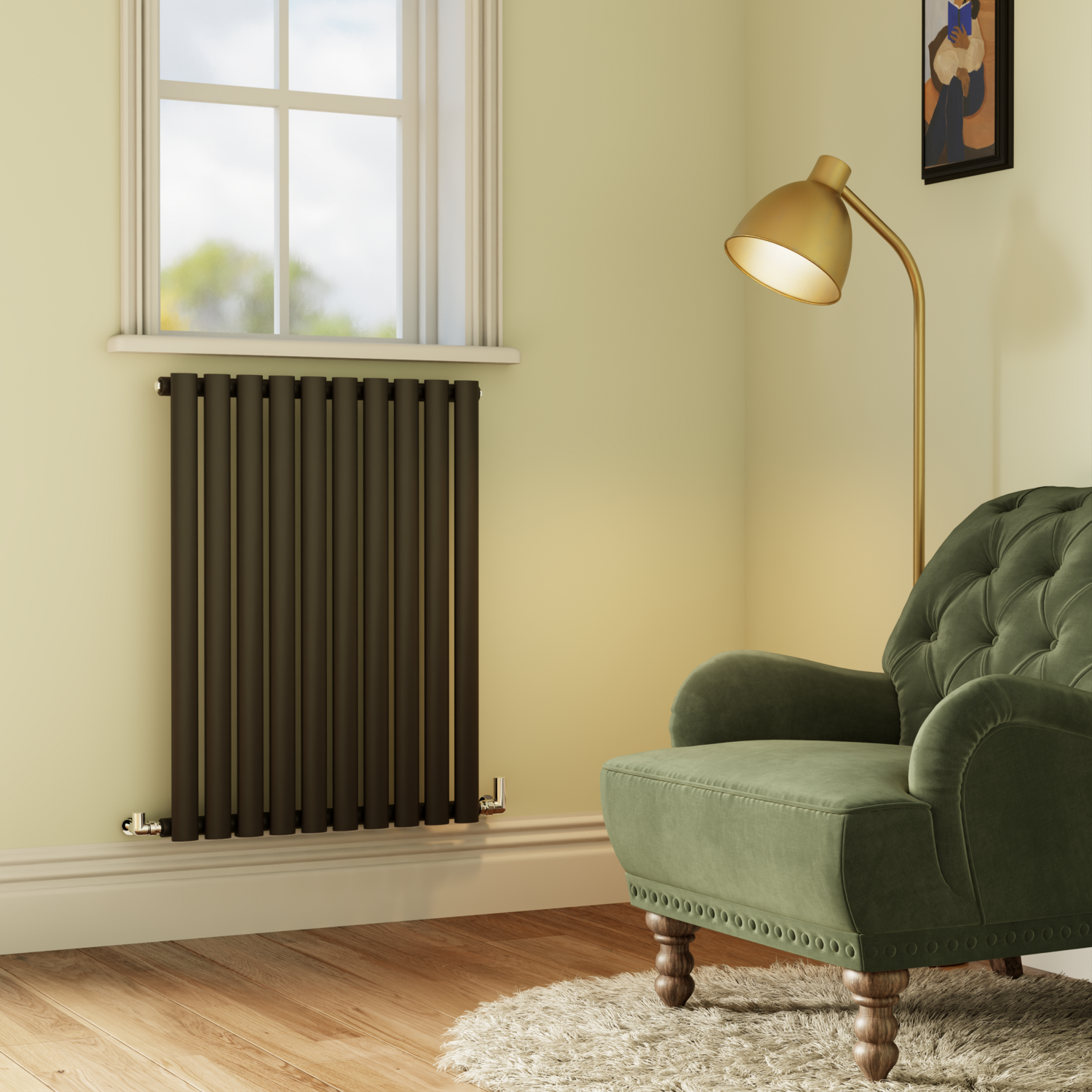 Sorrento Midnight Black Horizontal Oval Designer Radiator 800x590mm ...