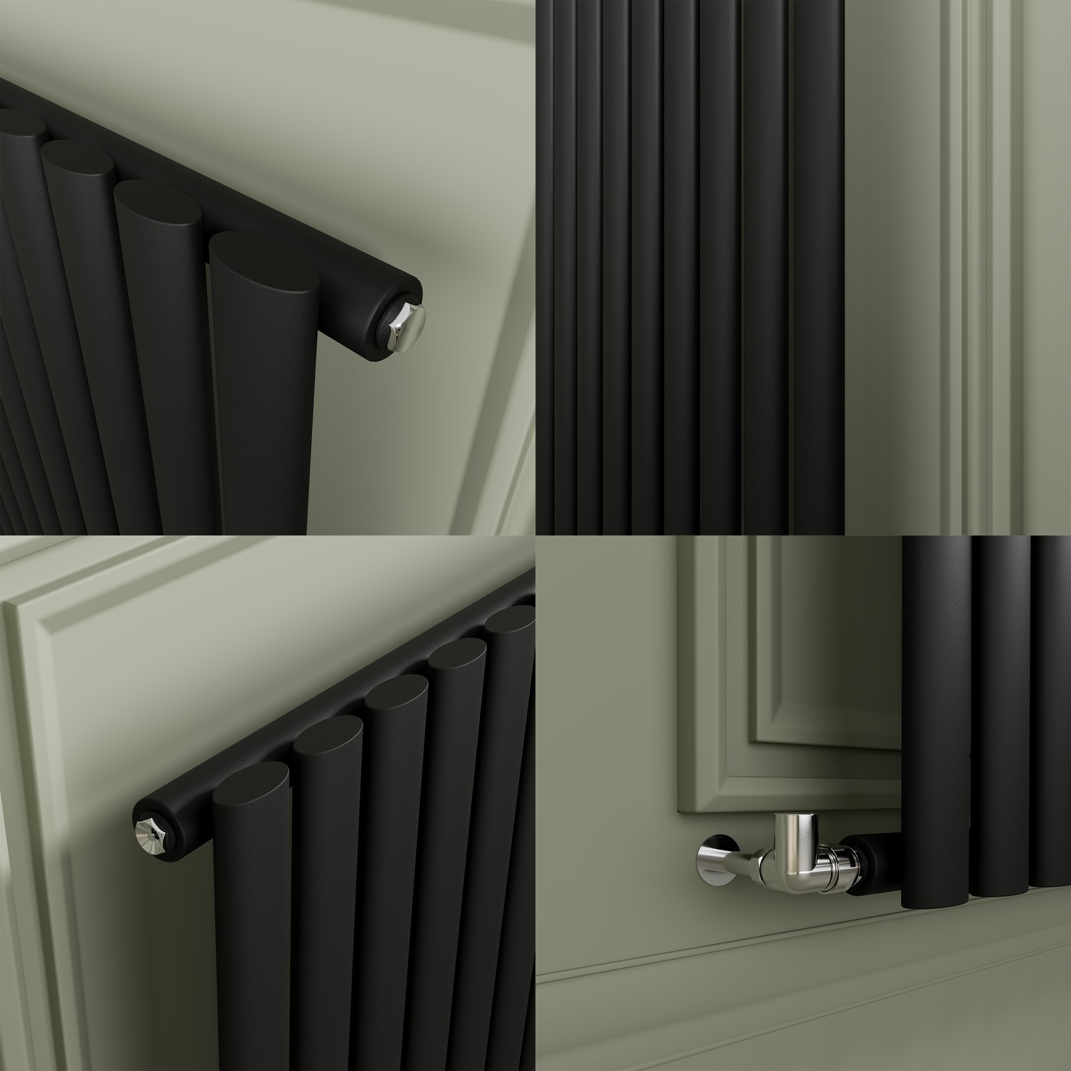 Sorrento Midnight Black Horizontal Oval Designer Radiator 800x590mm ...