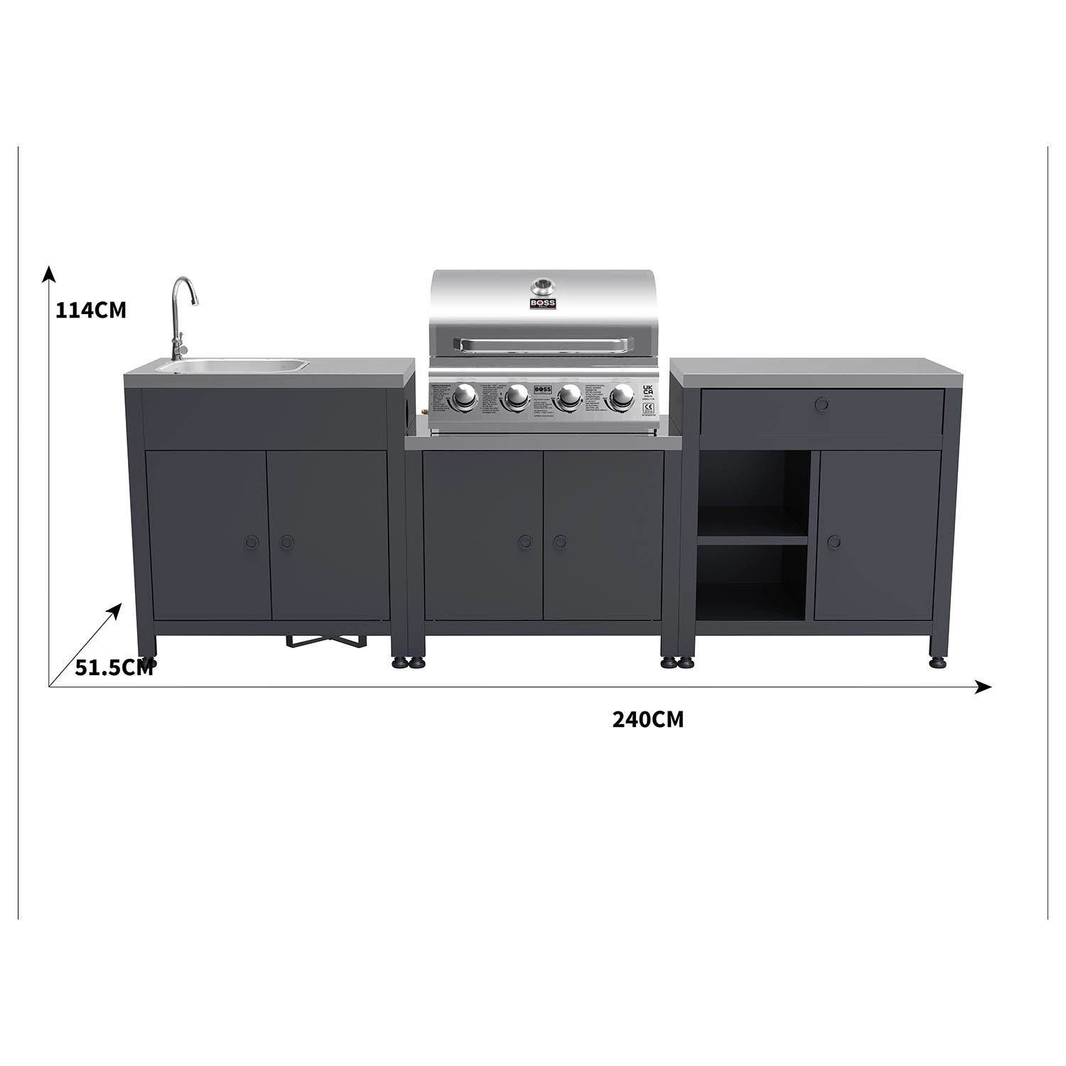 Boss Grill Texas All Star Outdoor Kitchen Modular - 4 Burner Gas BBQ ...
