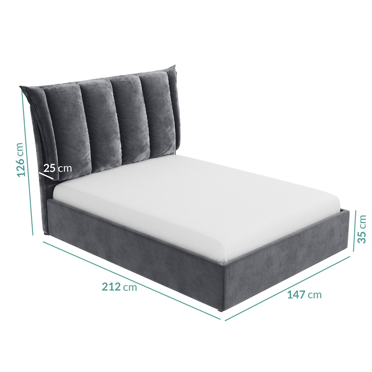 Maddox double ottoman bed with cushioned headboard store