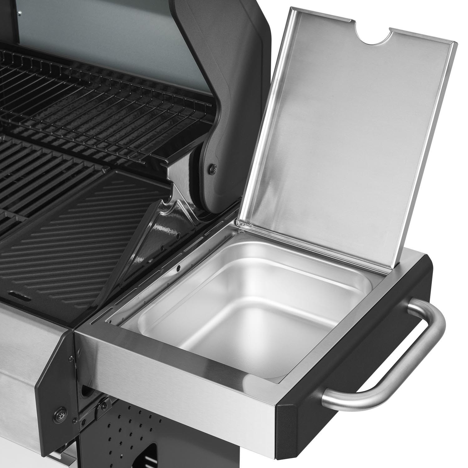 Monster Grill MGBBQDH Double Header 4 Burner Gas BBQ Grill with Side ...