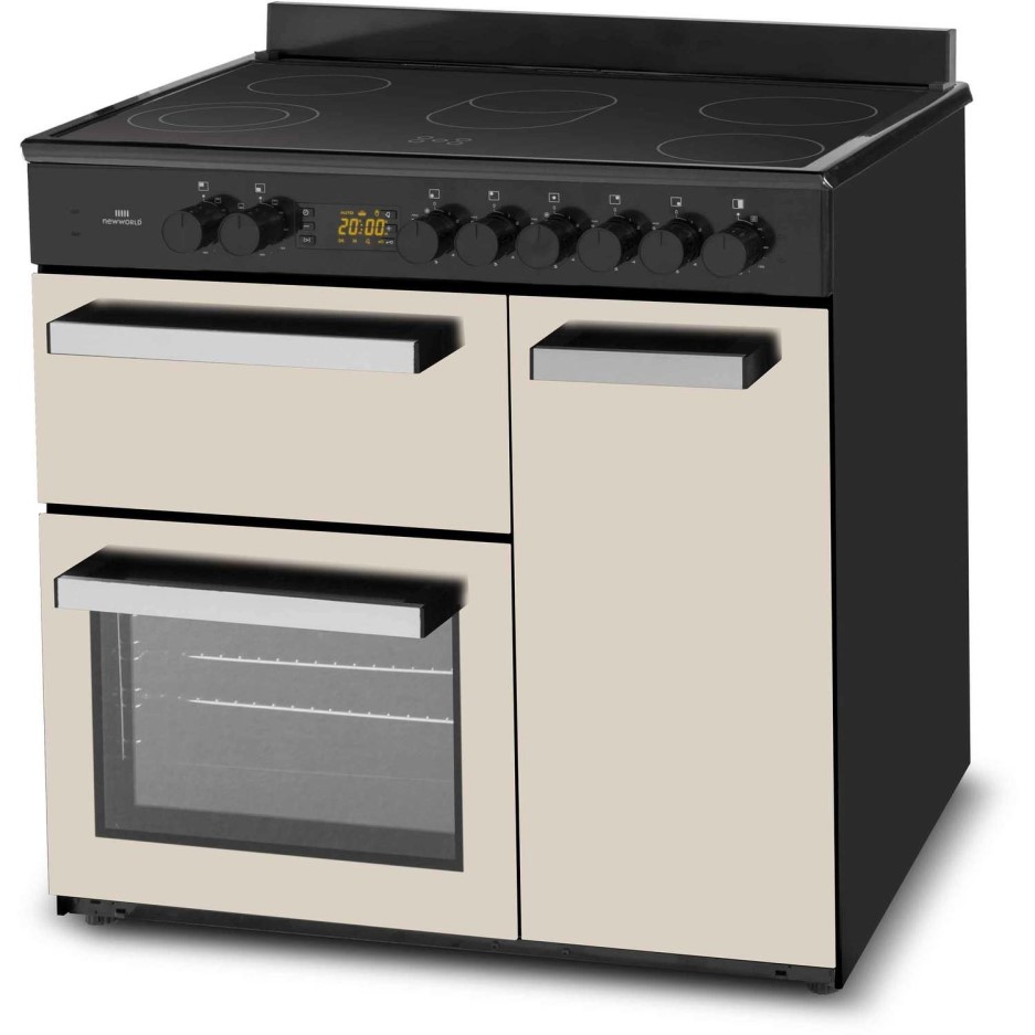 New World NW90C3CR 90cm Triple Cavity Electric Range Cooker With ...