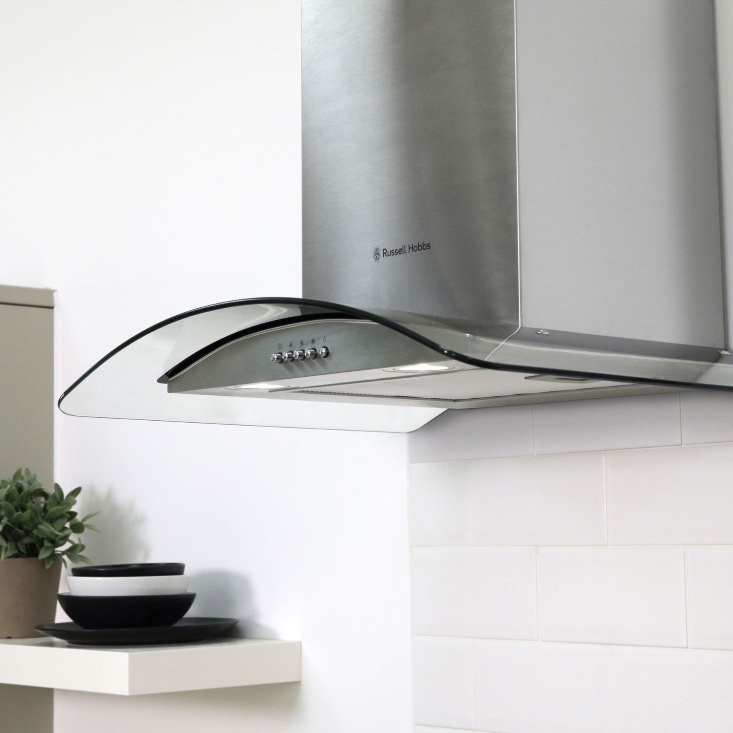 Russell Hobbs 60cm Curved Glass Chimney Cooker Hood Stainless Steel russell-hobbs-60cm-curved-glass-chimney-cooker-hood-stainless-steel