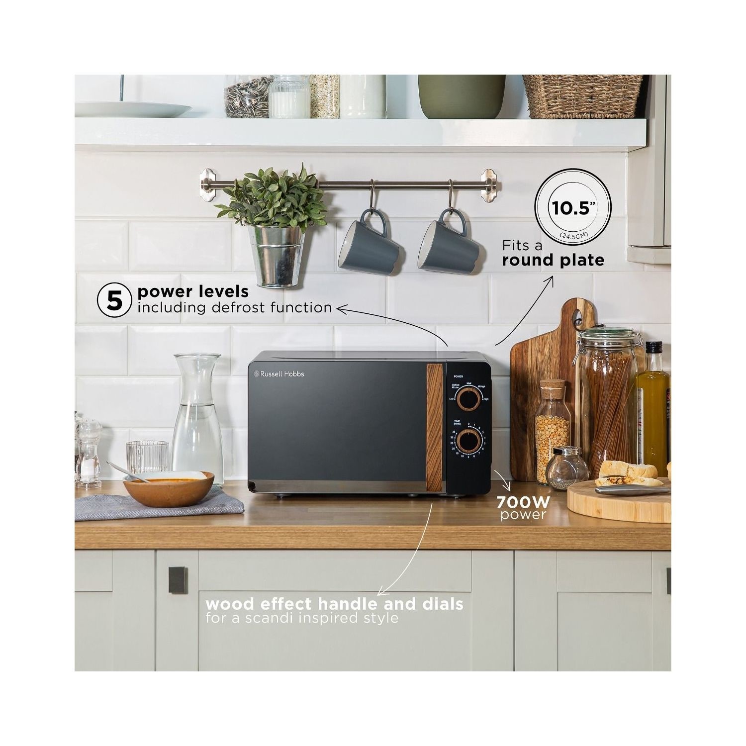 Russell Hobbs 17L Scandi Microwave - Black - BuyItDirect.ie