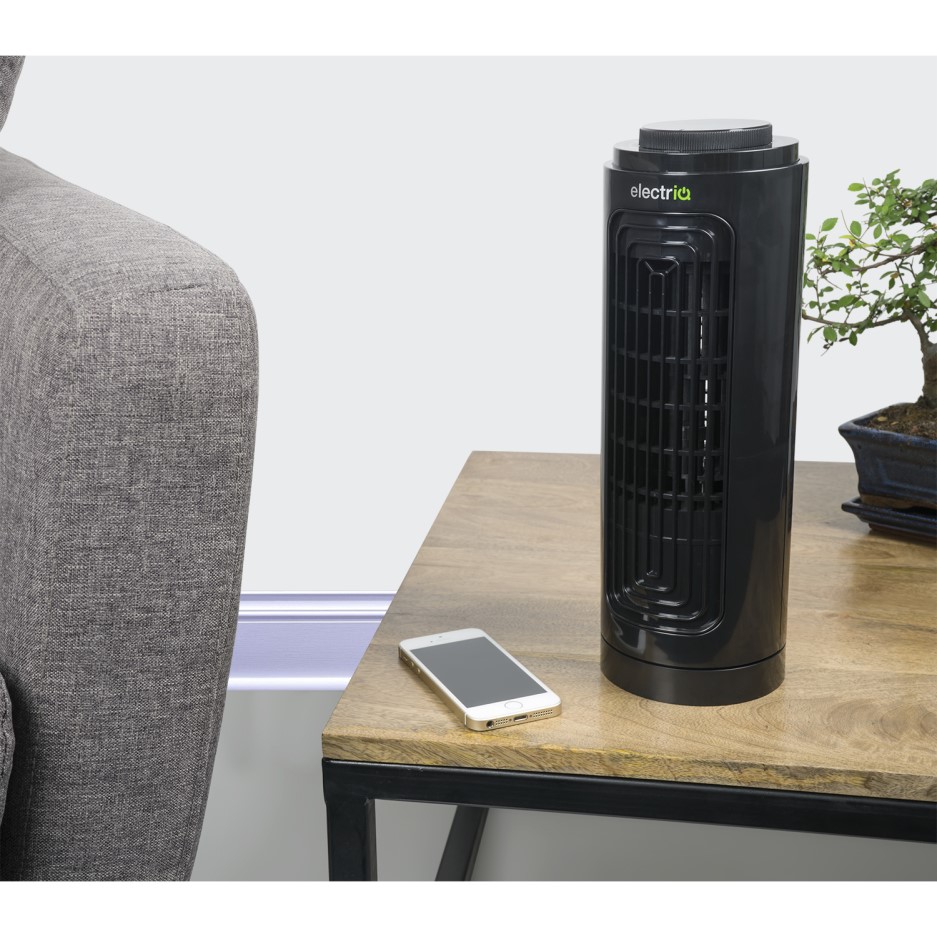 electriQ Slim Tower Fan with Oscillation and 3 speed settings - Black ...