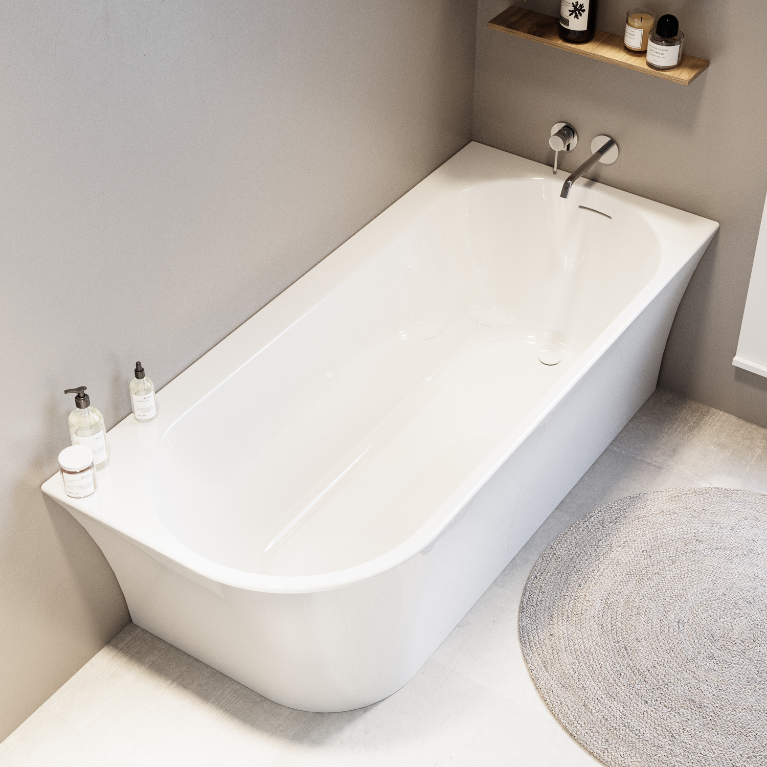 GRADE A1 - Freestanding Single Ended Right Hand Corner Bath 1700 x ...