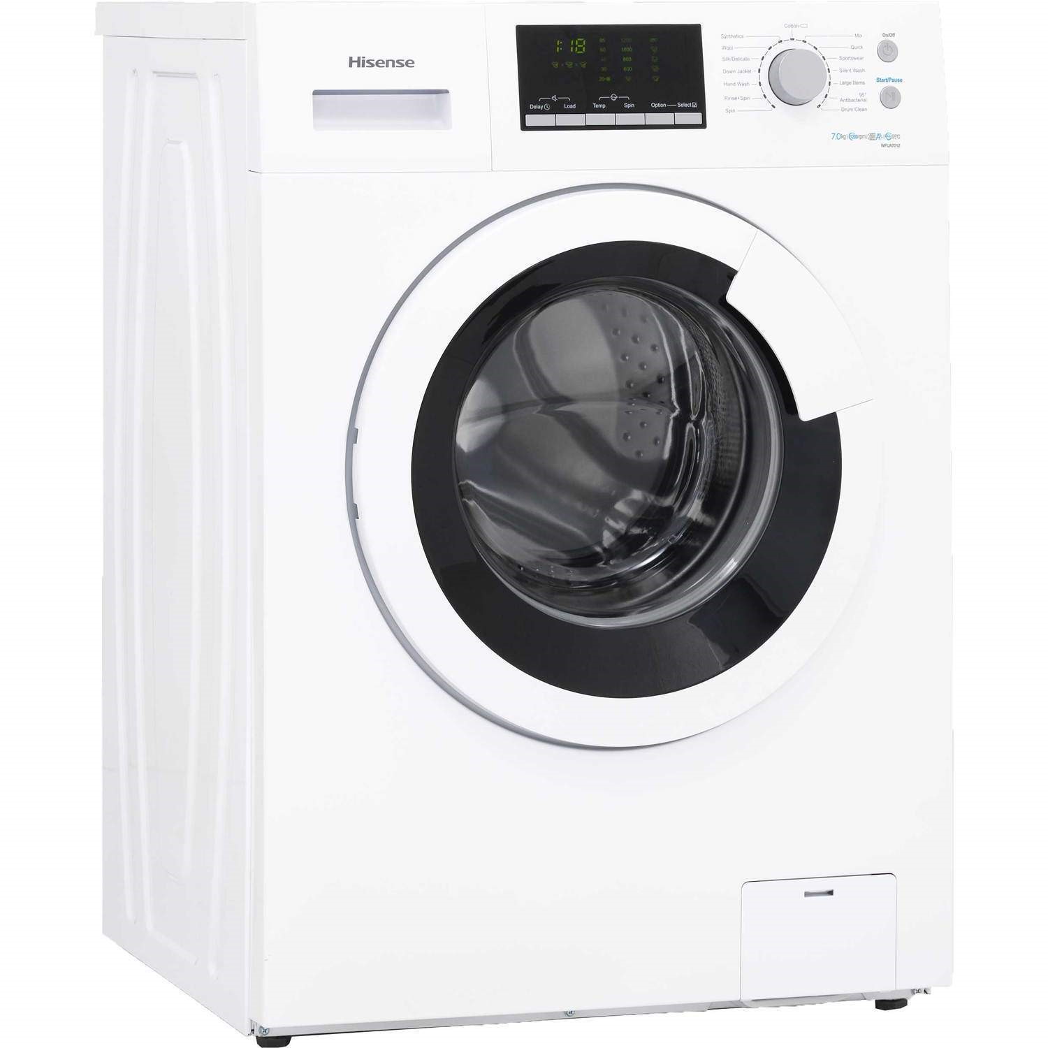 Hisense WFUA7012 7kg 1200rpm A+++ Freestanding Washing Machine - White ...