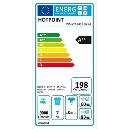 Hotpoint WMXTF742P Xtra 7kg 1400rpm Freestanding Washing Machine ...