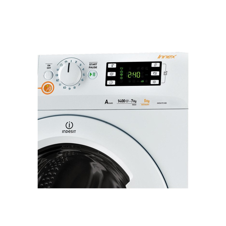 INDESIT XWDE751480XW Innex 7kg Wash 5kg Dry 1400rpm Freestanding Washer ...