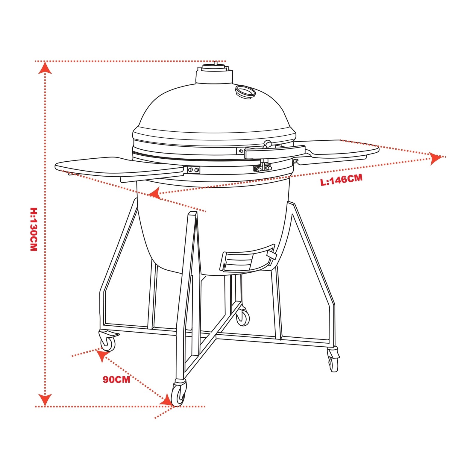 Boss Grill King Egg - 27 Inch Ceramic Kamado Style Charcoal Smoker BBQ ...